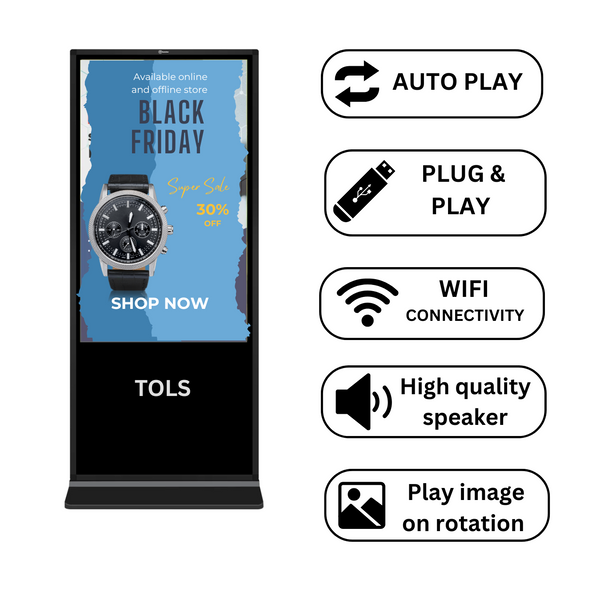 43-Inch I -Type Digital Standee | Advertisement Display for Commercial ...